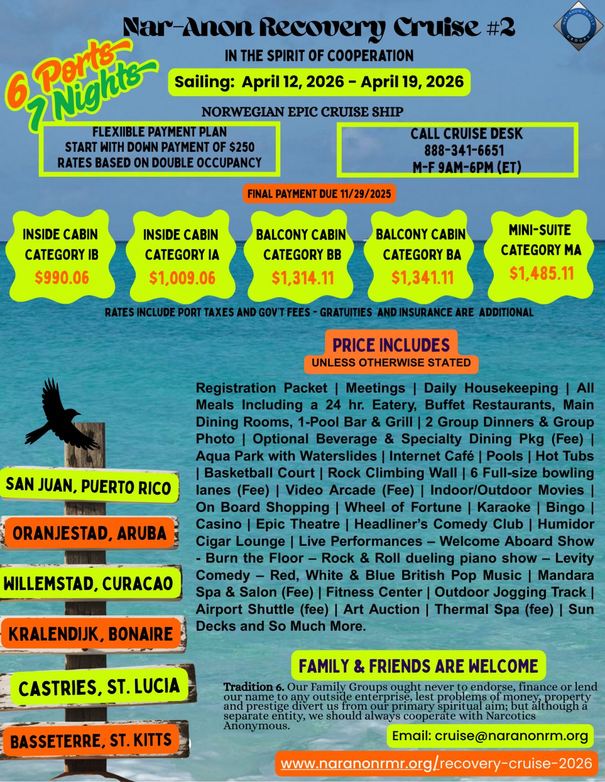 Nar-Anon Recovery Cruise #2 – In the Spirit of Cooperation – Rocky ...