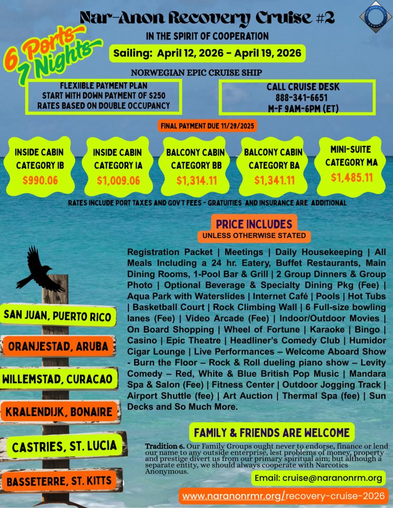 Nar-Anon Recovery Cruise #2 – In the Spirit of Cooperation – Rocky ...